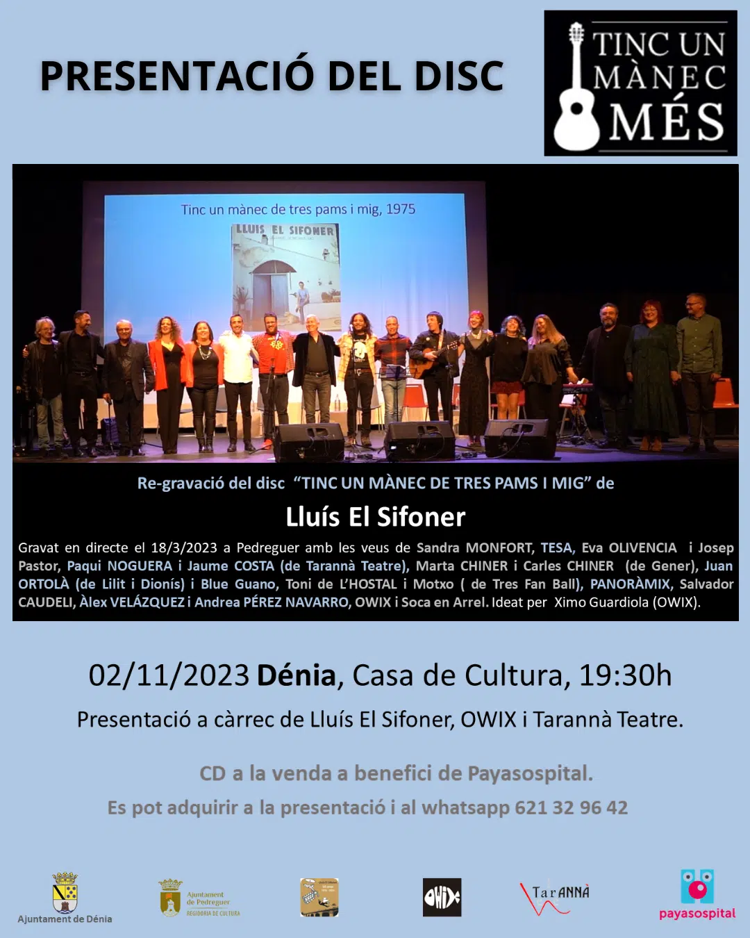 Presentación de disco:TINC UN MÀNEC MÉS - Disfruta Denia