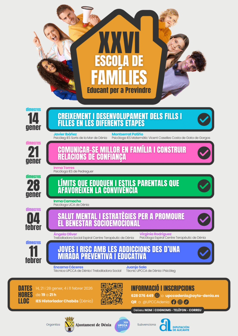 XXVI Escuela de Familias Educando para prevenir - Disfruta Denia